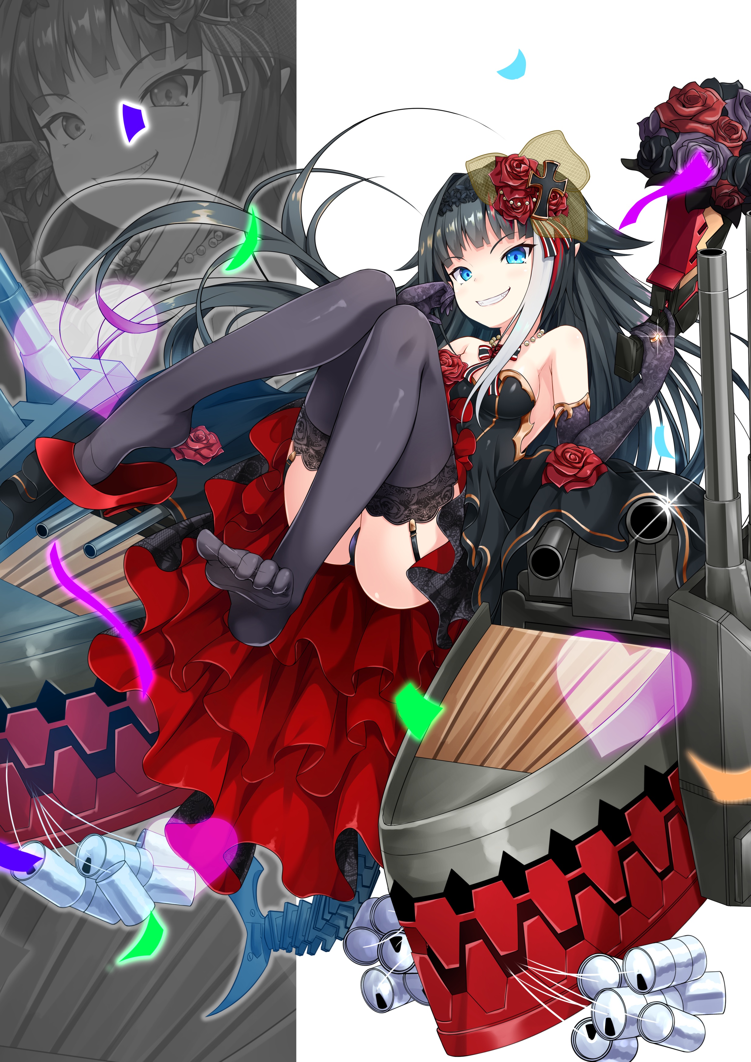Kasaran Azur Lane Deutschland Azur Lane Feet Gun Heels No Bra Pantsu